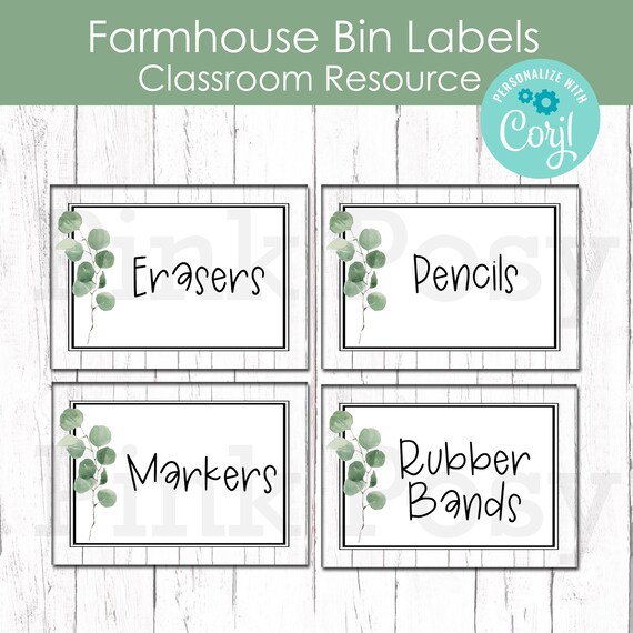 Editable Bin Labels Farmhouse Classroom Labels Classroom - Etsy