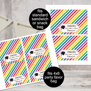 Kindergarten Graduation Treat Bag Toppers, School Party Favors, Class ...