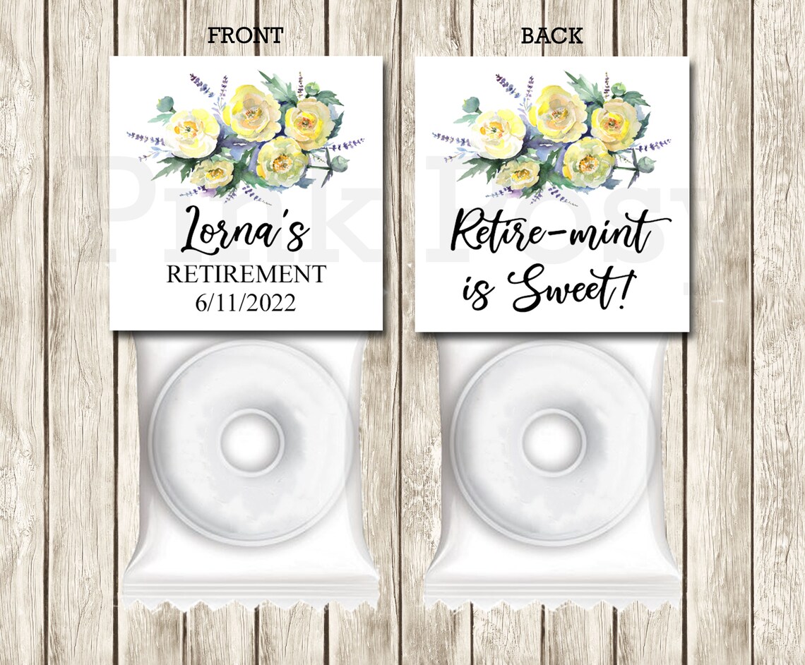 Editable Retirement Mint Favors Retire Mint Custom Mints - Etsy