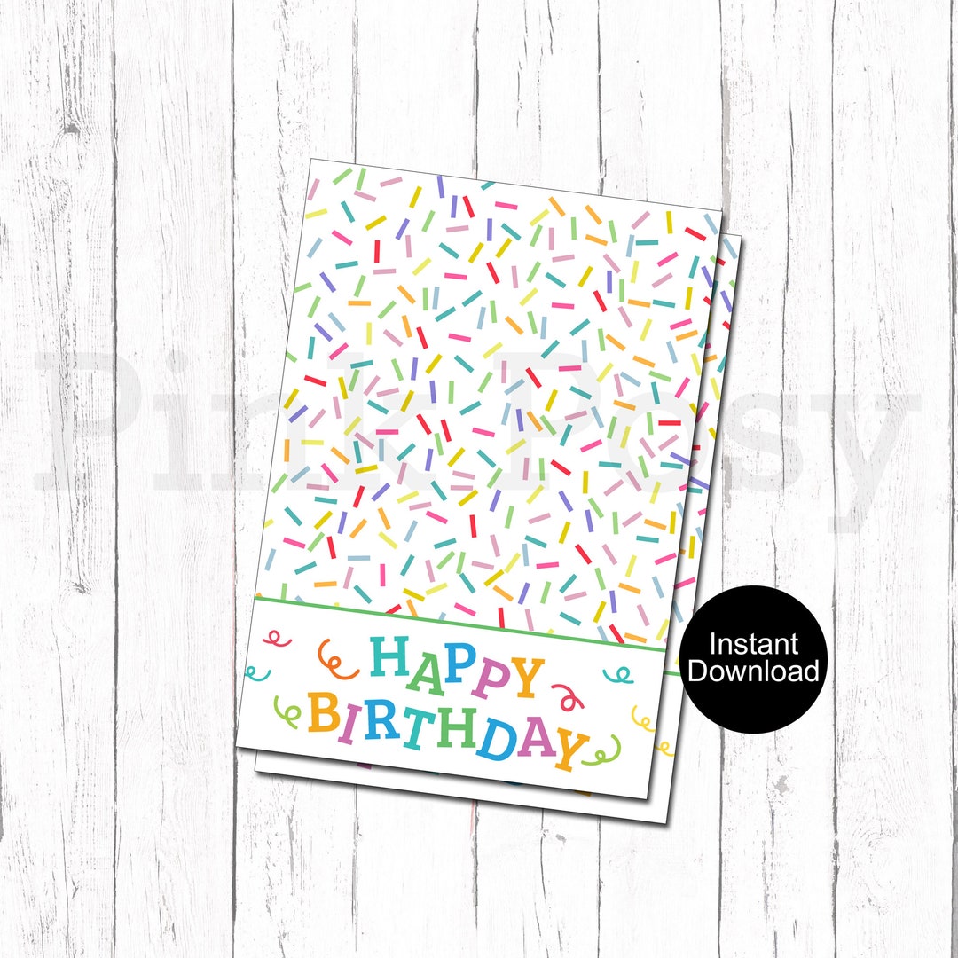 Printable Birthday Cookie Cards, 3.5 X 5 Cookie Card, Birthday Cookie ...