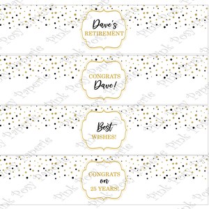 Retirement Water Bottle Wrappers, Retirement Bottle Labels, Party Decor ...