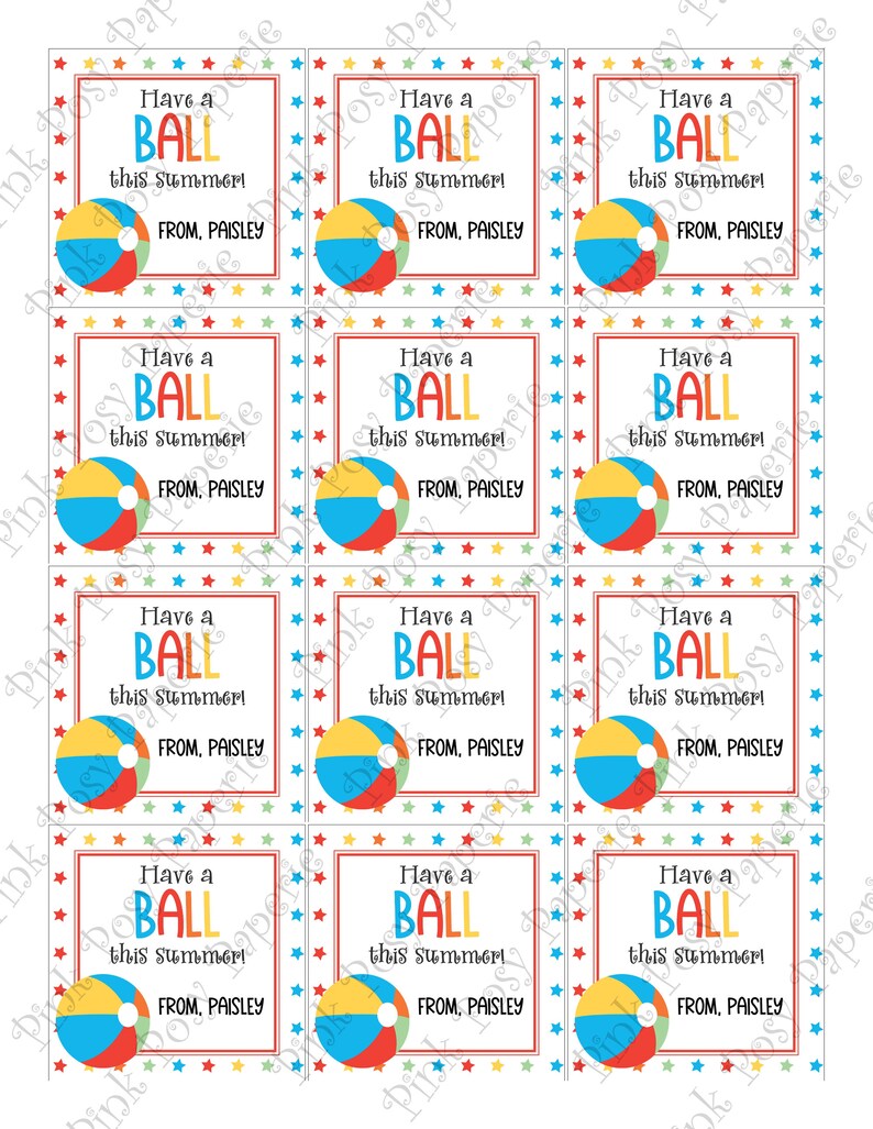 Editable Summer Tags End of School Year Tags Classmate Gift - Etsy