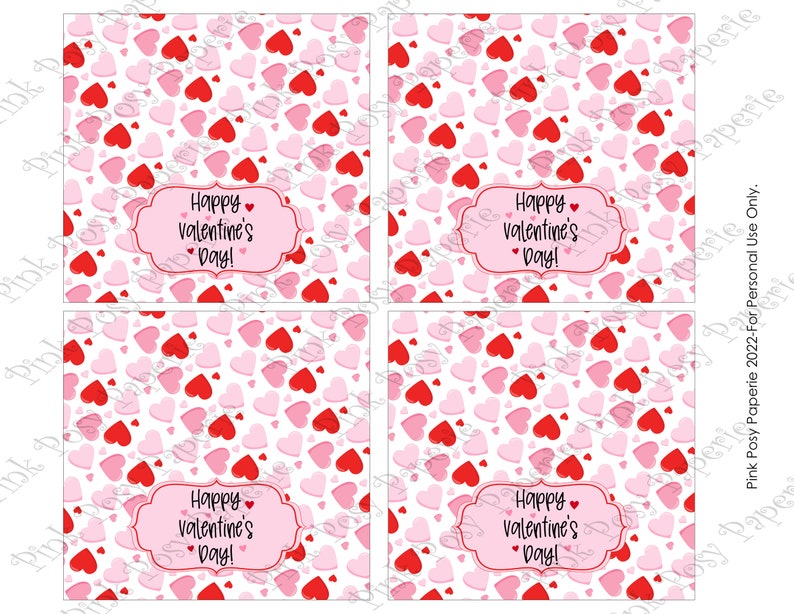 Valentine Treat Bag Toppers Valentine Treat Bag Favors - Etsy
