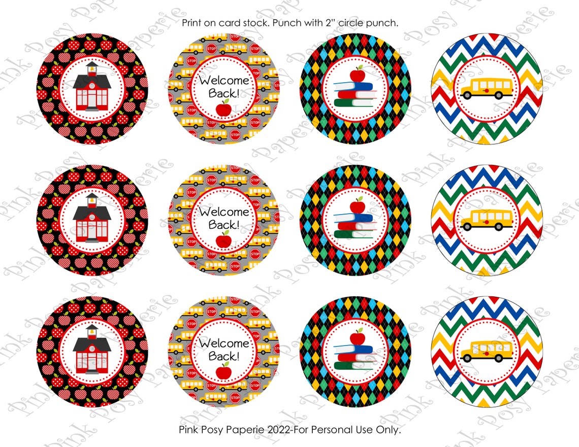 Back to School Cupcake Toppers Welcome Back to School - Etsy