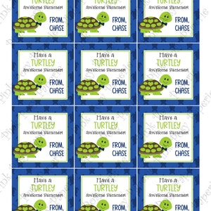 Editable Turtle Tags, End of School Year Tags, Classmate Gift Tags ...
