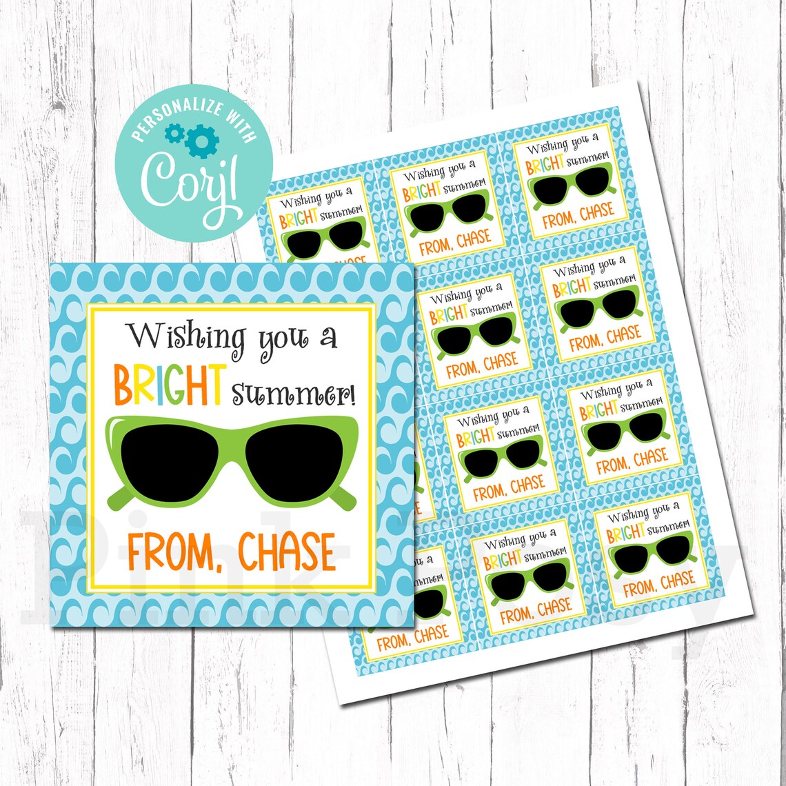 End of School Year Tags Editable Sunglasses Tags Classmate - Etsy