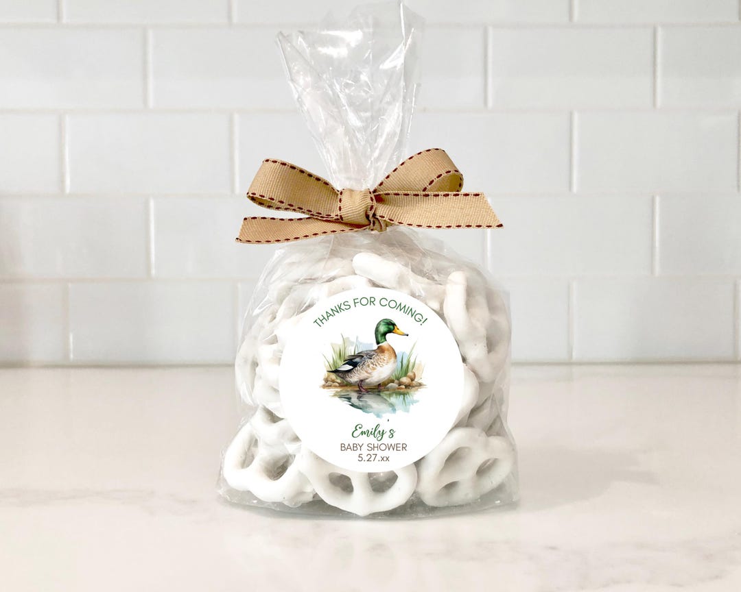 Mallard Duck Baby Shower Favor Labels, Thank You Stickers, Duck Hunting ...