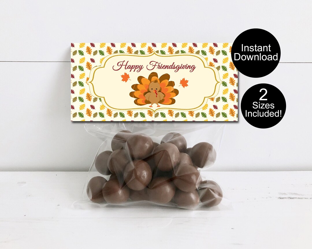 Thanksgiving Bag Toppers, Friendsgiving Favors, Thanksgiving Treat Bag ...