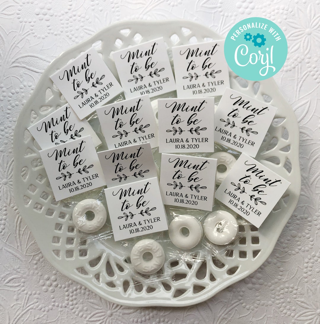 Editable Wedding Mint Favors, Mint to Be, Custom Mints, Black and White ...