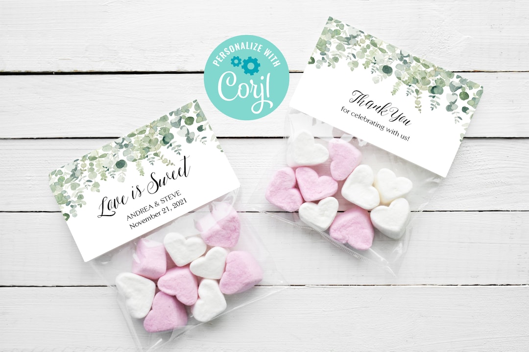 Wedding Bag Toppers, Editable Treat Bag Toppers, Greenery Bag Toppers ...