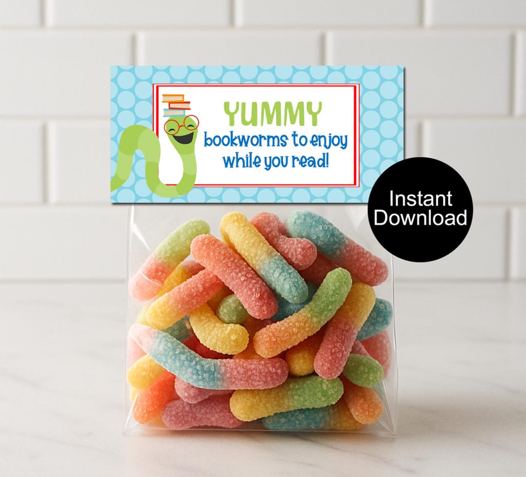 Bookworm Toppers, School Treat Bag Favors, Back to School Treats ...