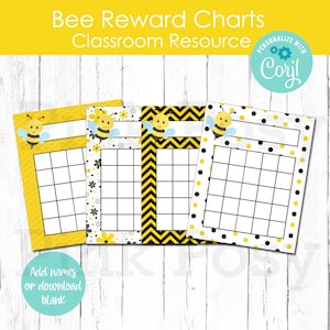 Editable Reward Charts Bee Reward Charts Classroom | Etsy