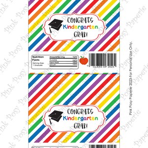 Graduation Candy Bar Wrapper, Kindergarten Graduation, Chocolate ...
