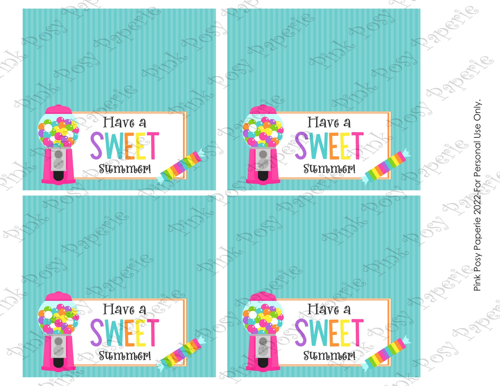 Sweet Summer Bag Toppers, End of School Year Gifts, Teacher Bag Toppers ...