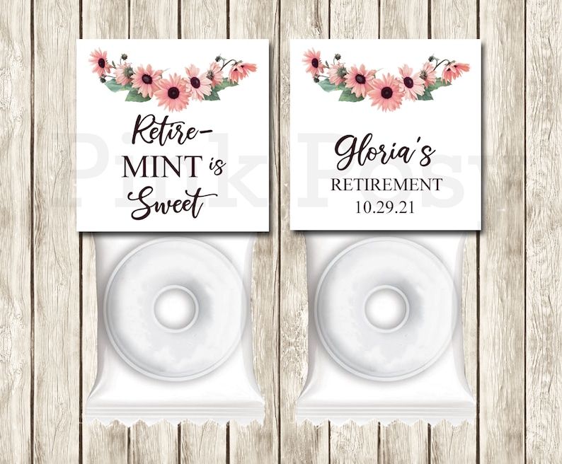Retirement Mint Favors Retire Mint Custom Mints Pink - Etsy