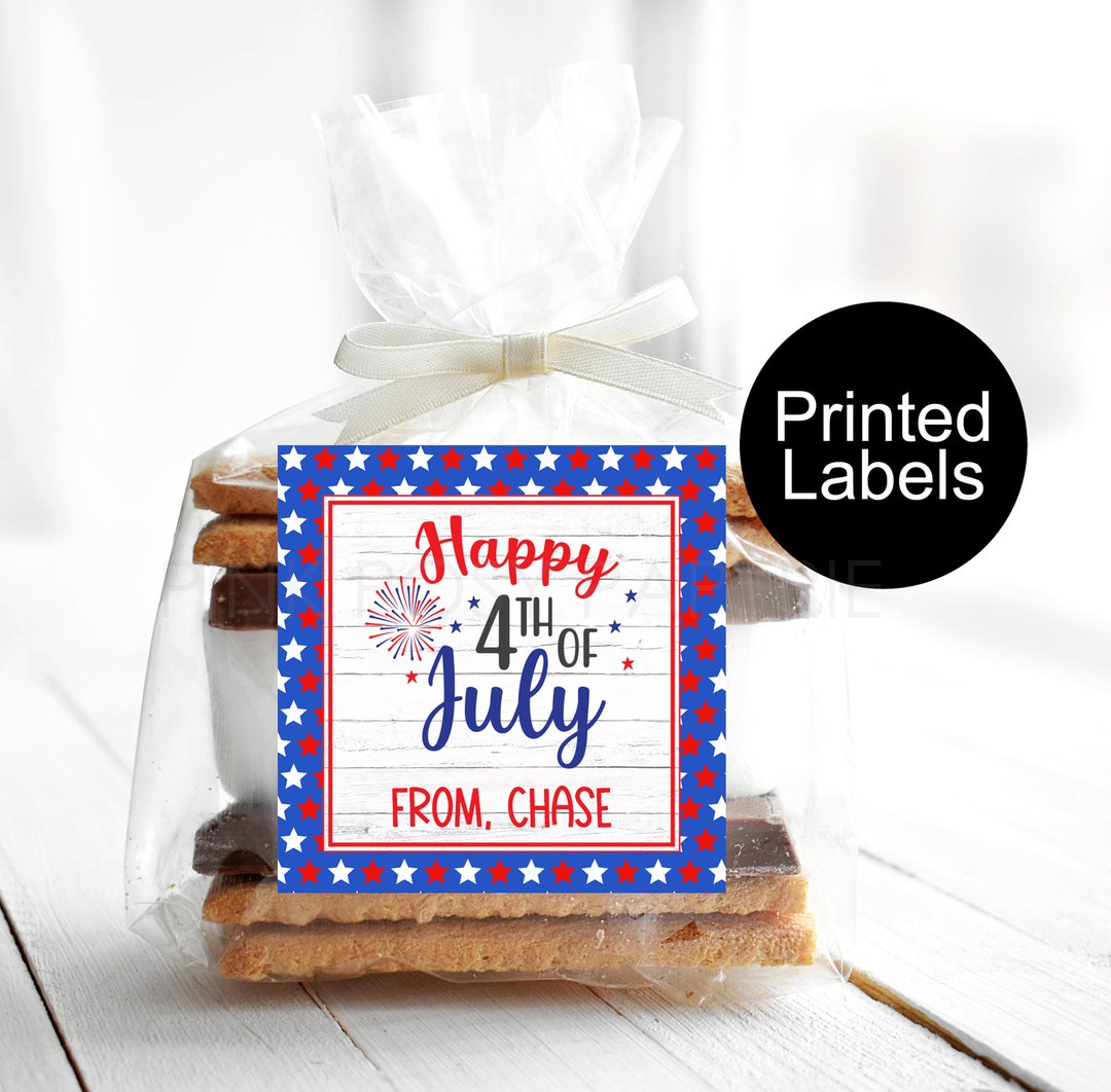 July 4th Stickers, July 4th Party Favors, July 4th Labels, Personalized ...