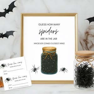 Guess How Many Spiders Are in the Jar, Halloween Birthday Party, Kids ...