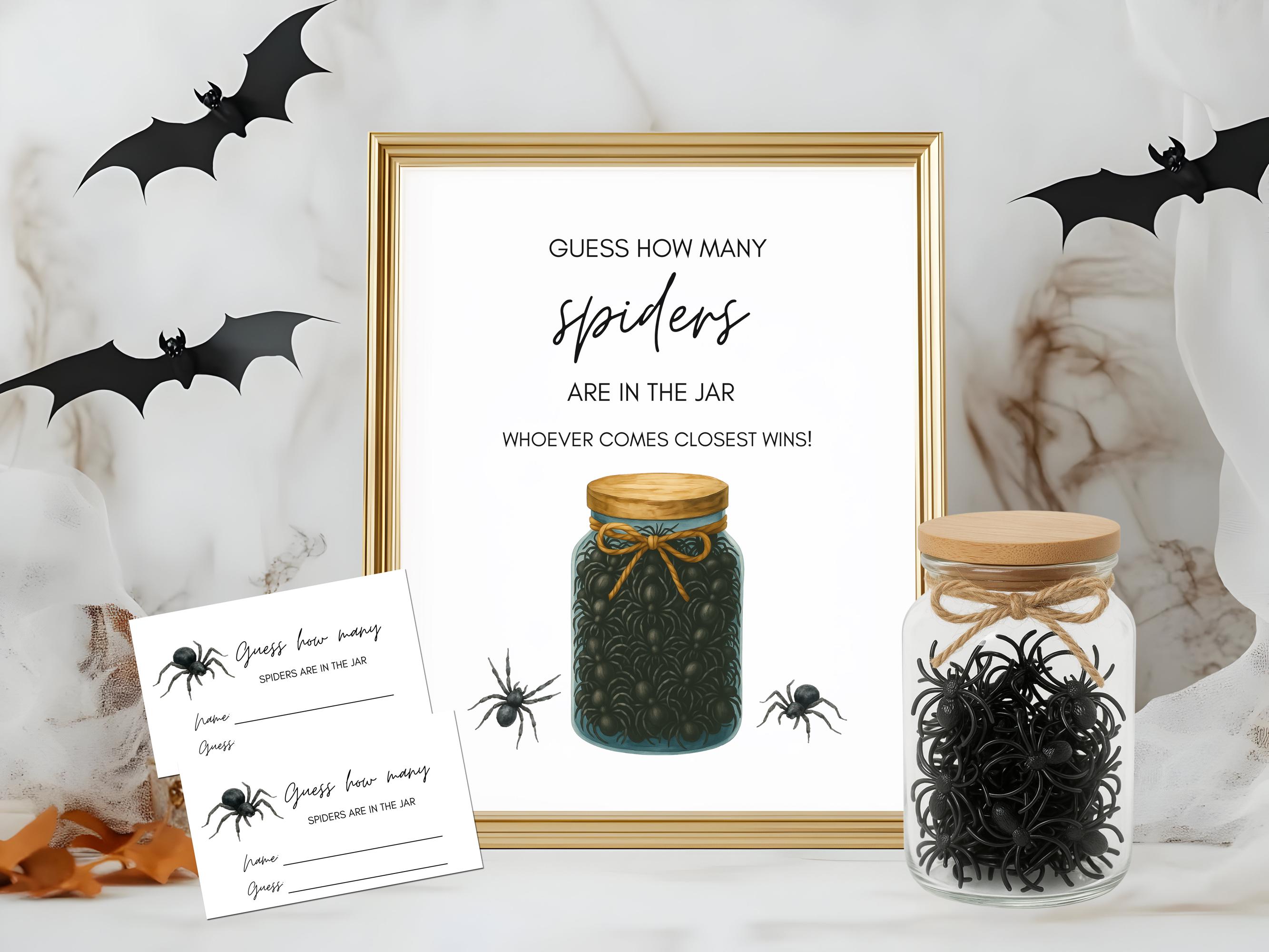 Guess How Many Spiders Are in the Jar, Halloween Birthday Party, Kids ...