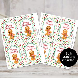 Christmas Juice Pouch Labels, Gingerbread Labels, Christmas Party ...
