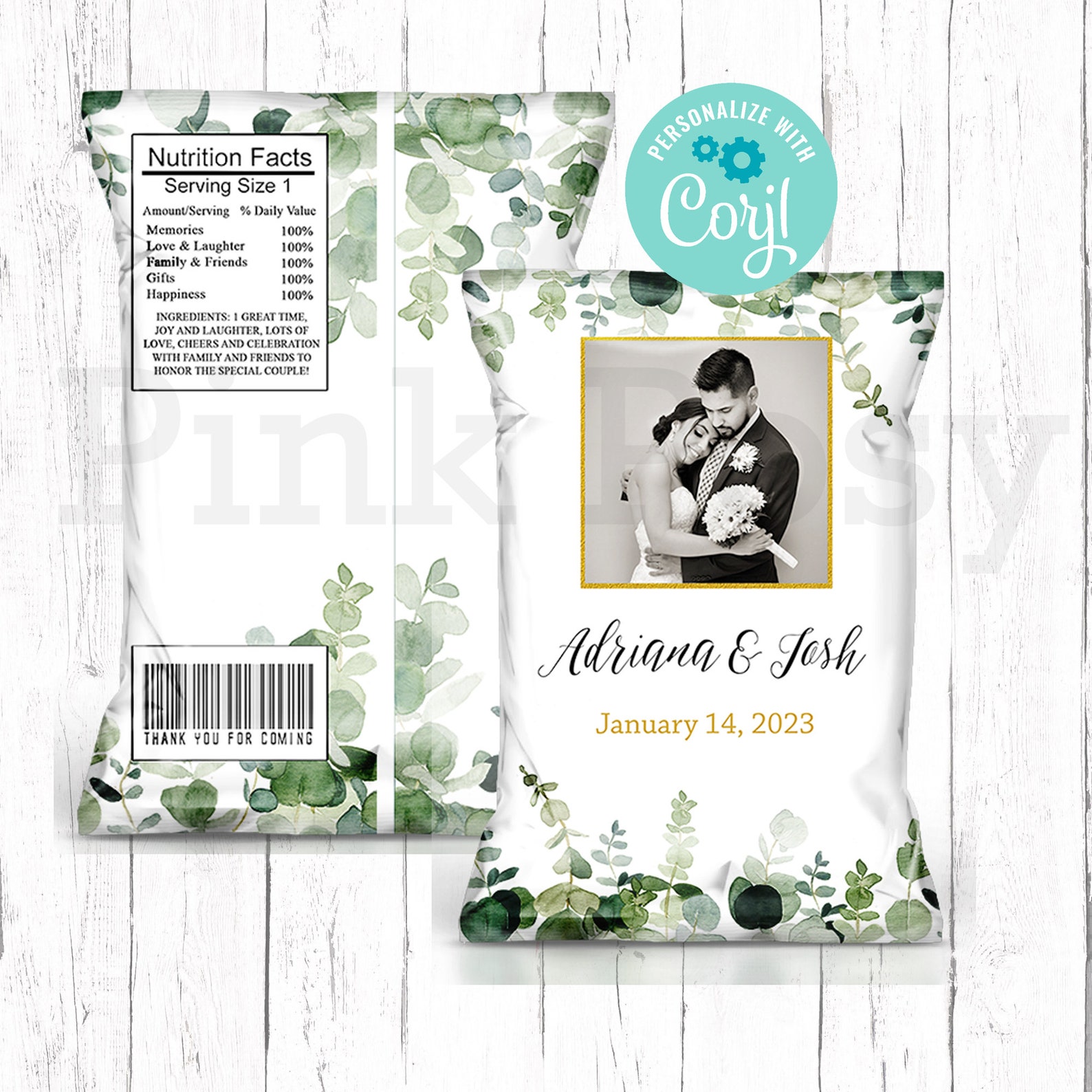 Wedding Photo Chip Bag Custom Chip Bag Engagement Favors - Etsy