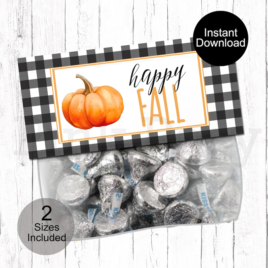 Happy Fall Bag Toppers, Fall Treats, Treat Bag Toppers, Printable Candy ...