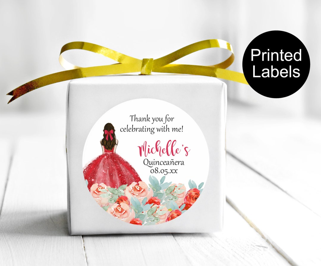Red Quinceanera Favor Labels, Quinceanera Party Favor, Mis Quince ...