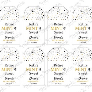 Editable Retirement Tags, Retirement Gift Tags, Personalized Tags ...