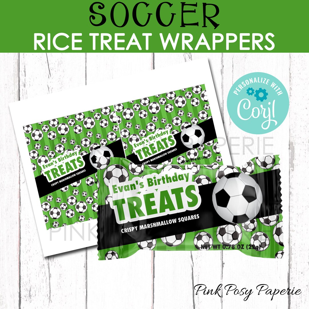 Soccer Rice Cereal Treats, Birthday Party Favors, Soccer Birthday ...