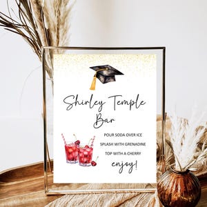Graduation Shirley Temple Bar Sign, Minimalist Table Sign, Mocktail ...