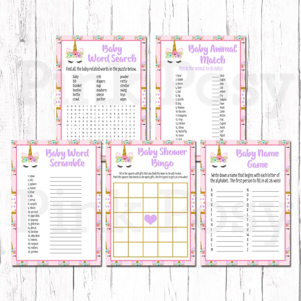 Baby Shower Games - Etsy