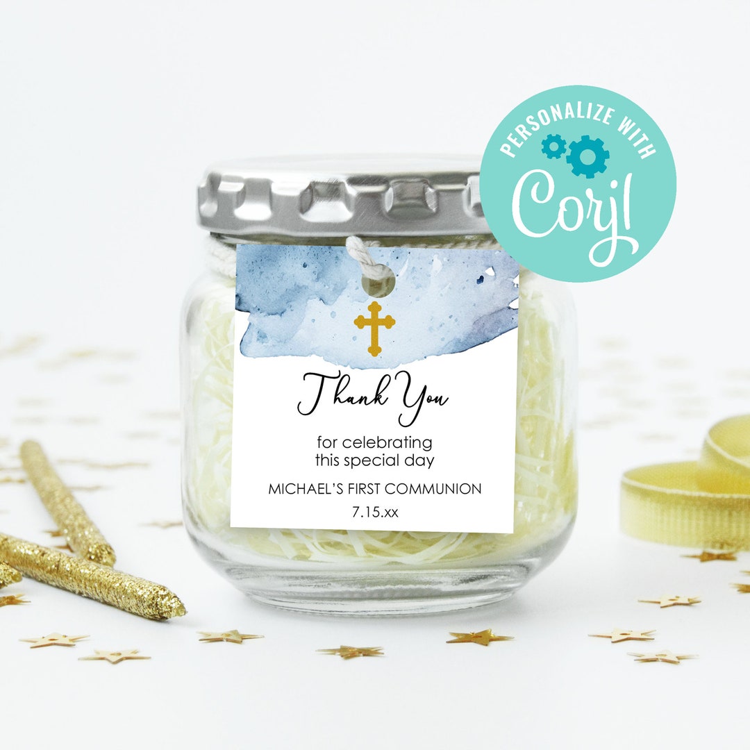 Editable First Communion Tags Communion Gift Tags - Etsy