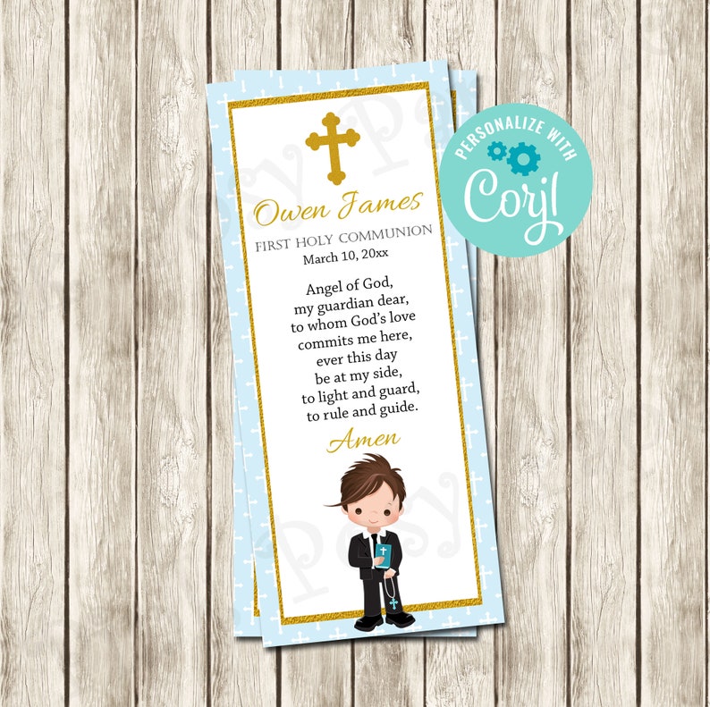 Editable First Communion Prayer Card Printable Prayer Card - Etsy Australia