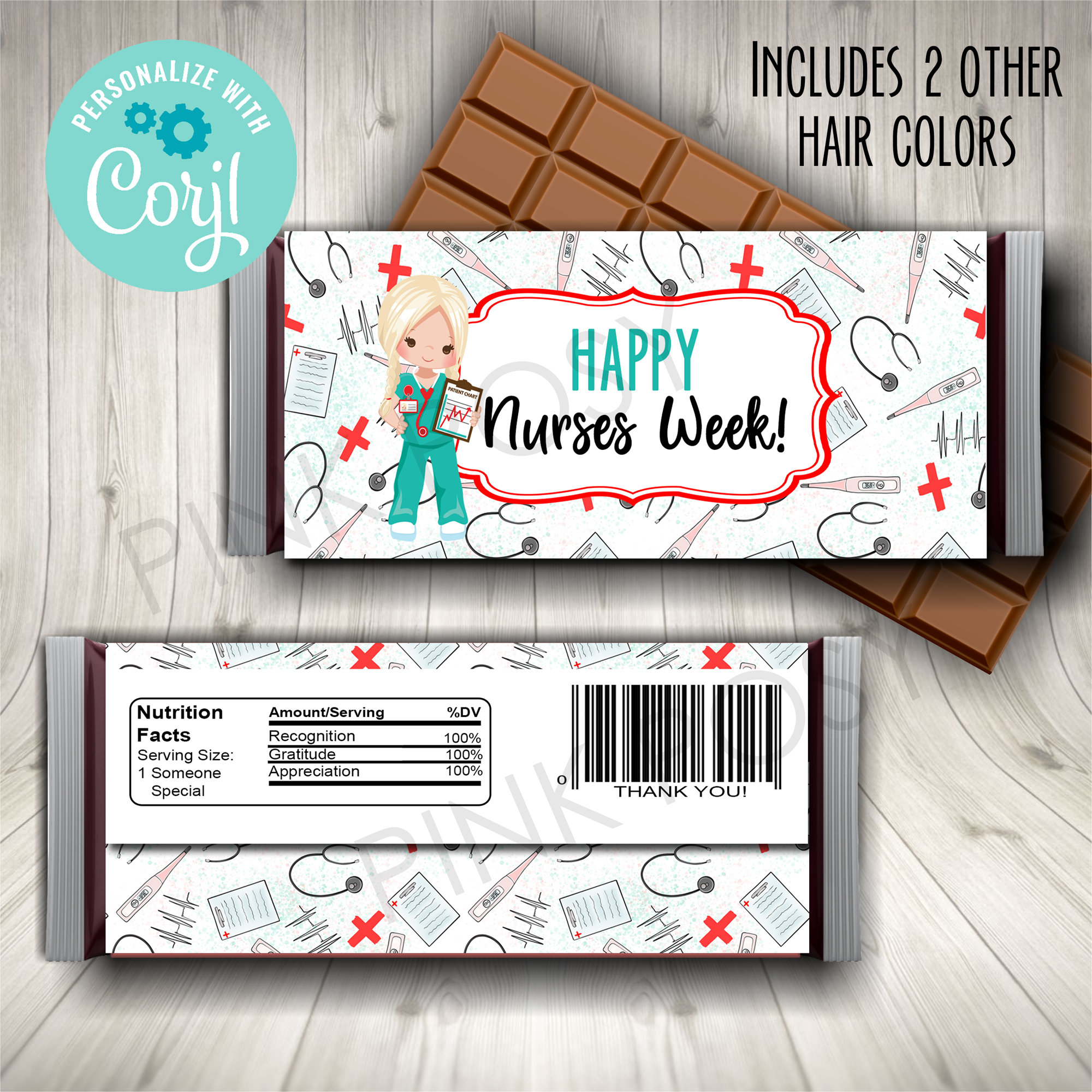 Nurses Week Candy Bar Wrappers, Nurse Appreciation, Nurse Gift Idea ...