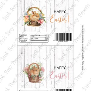 Easter Candy Bar Wrappers, Easter Basket Fillers, Easter Bunny Treats ...