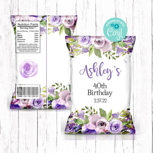 Adult Birthday Chip Bag - Etsy