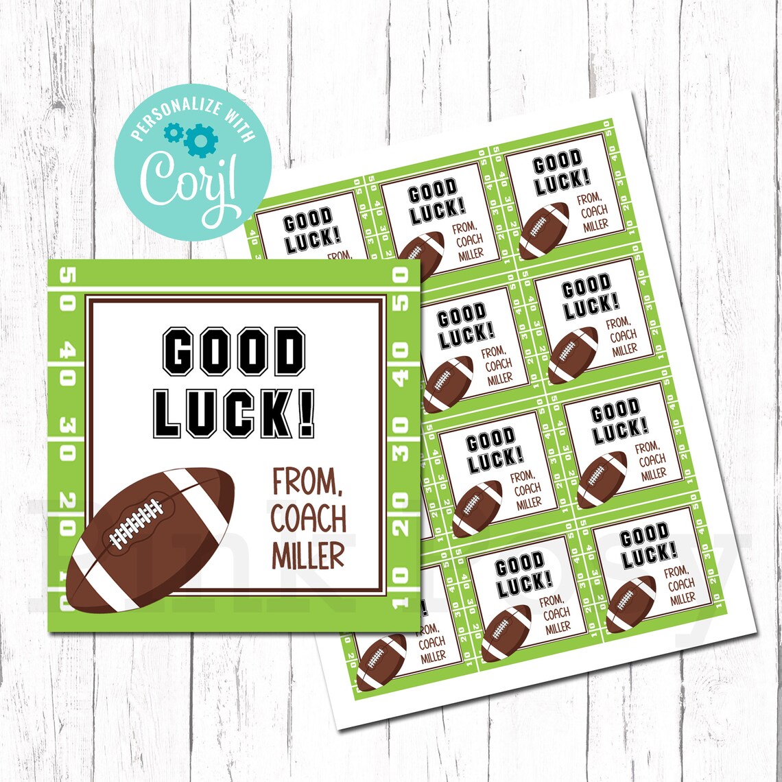 Editable Football Gift Tags Good Luck Football Snack Tags - Etsy