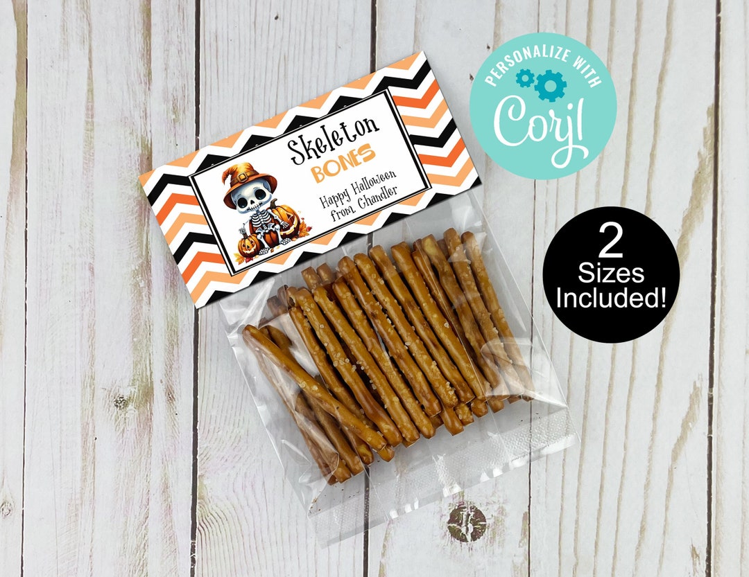 Halloween Bag Toppers, Skeleton Bones, Treat Bag Favors, Favors for ...