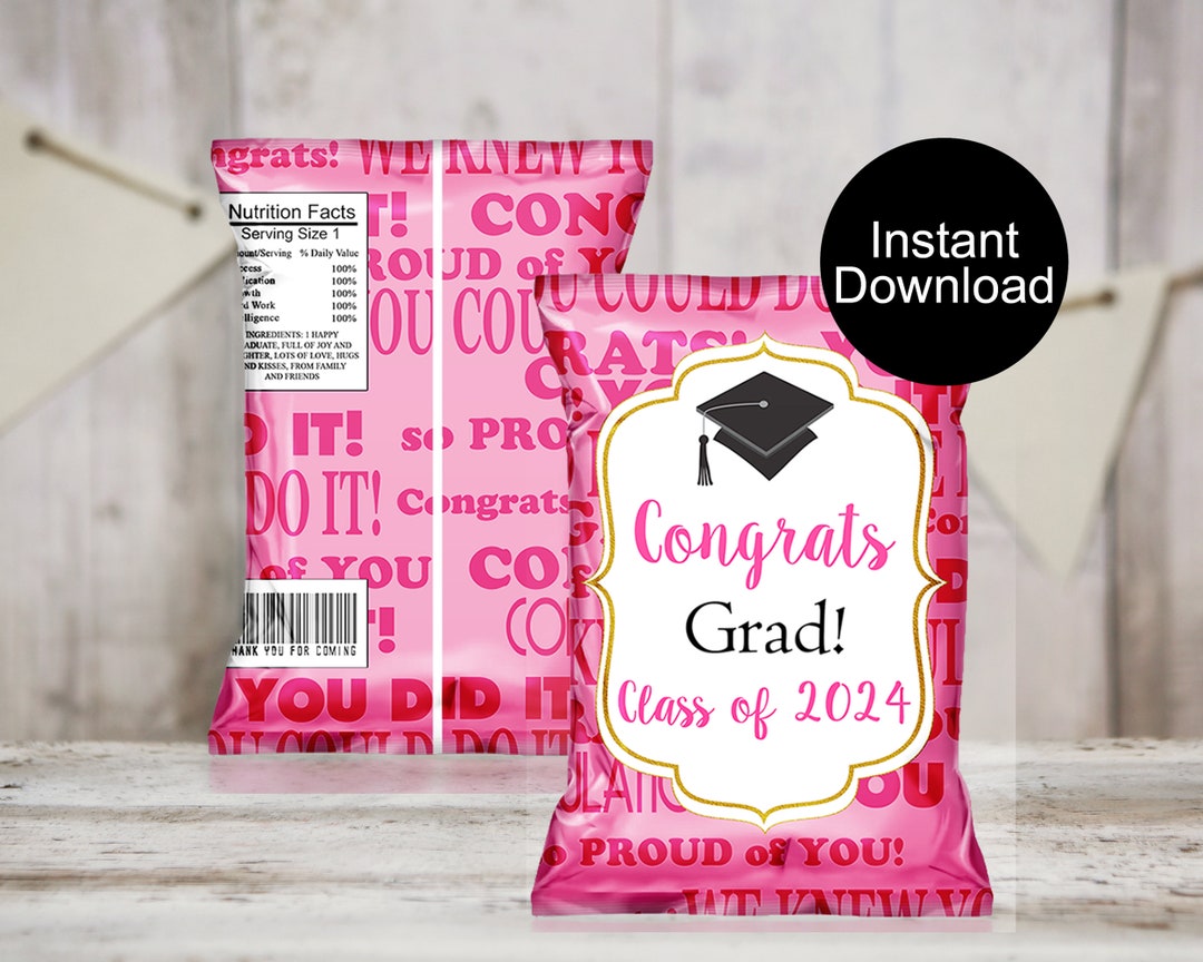 Graduation Chip Bag, Class of 2024 Chip Bags, Graduation Treats ...