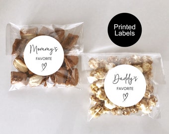 Baby Shower Favors 10 Mommy and 10 Daddy Favorites Labels, Fun Gift for ...