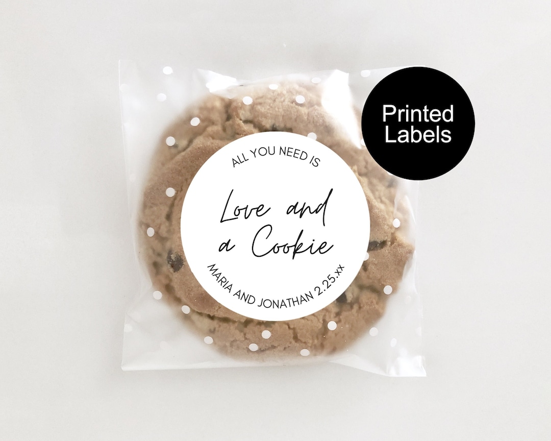 Love and Cookies Label, Wedding Favor Stickers, Cookie Favor Sticker ...