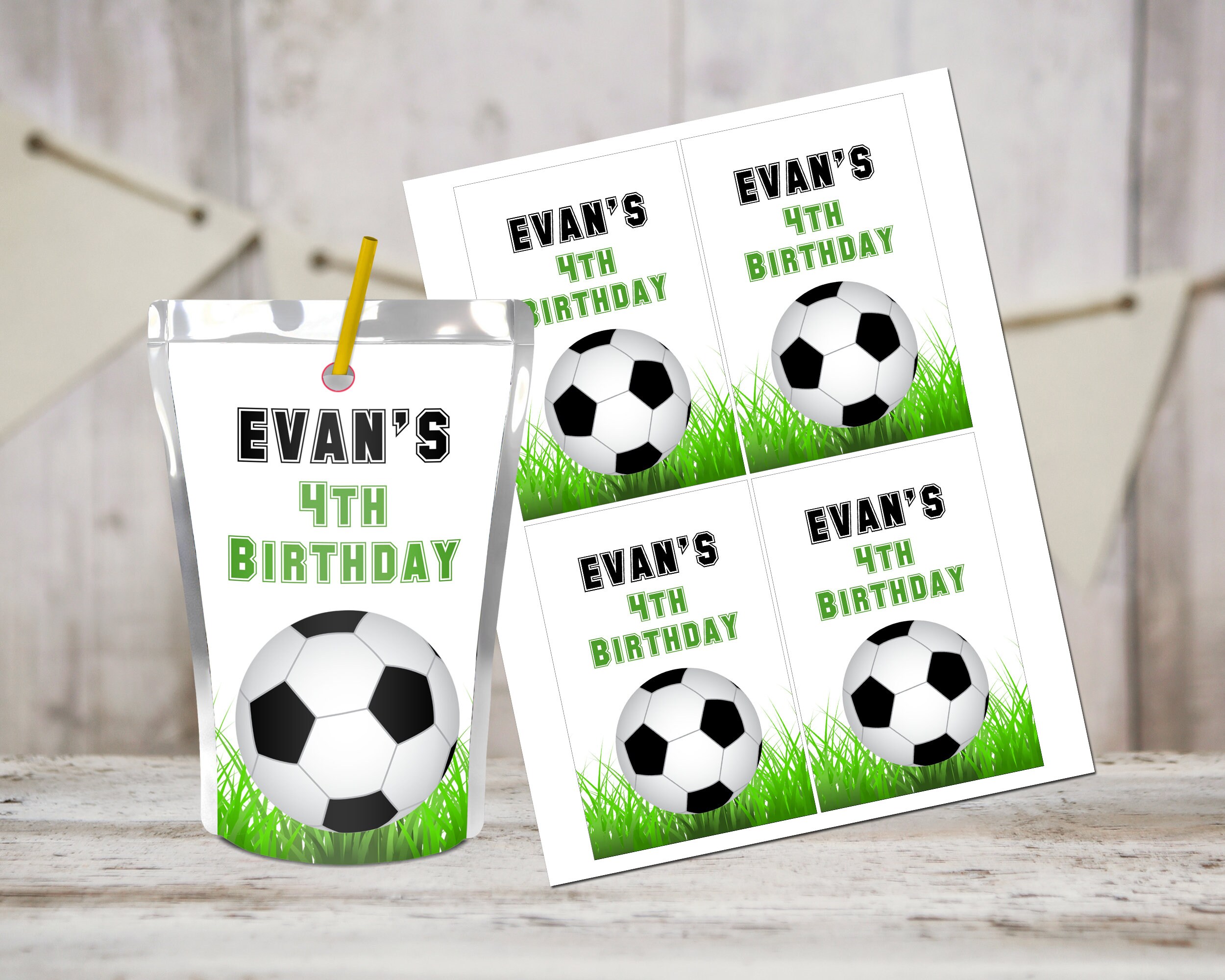 Soccer Party Bundle, Soccer Birthday Chip Bags, Printable Digital ...