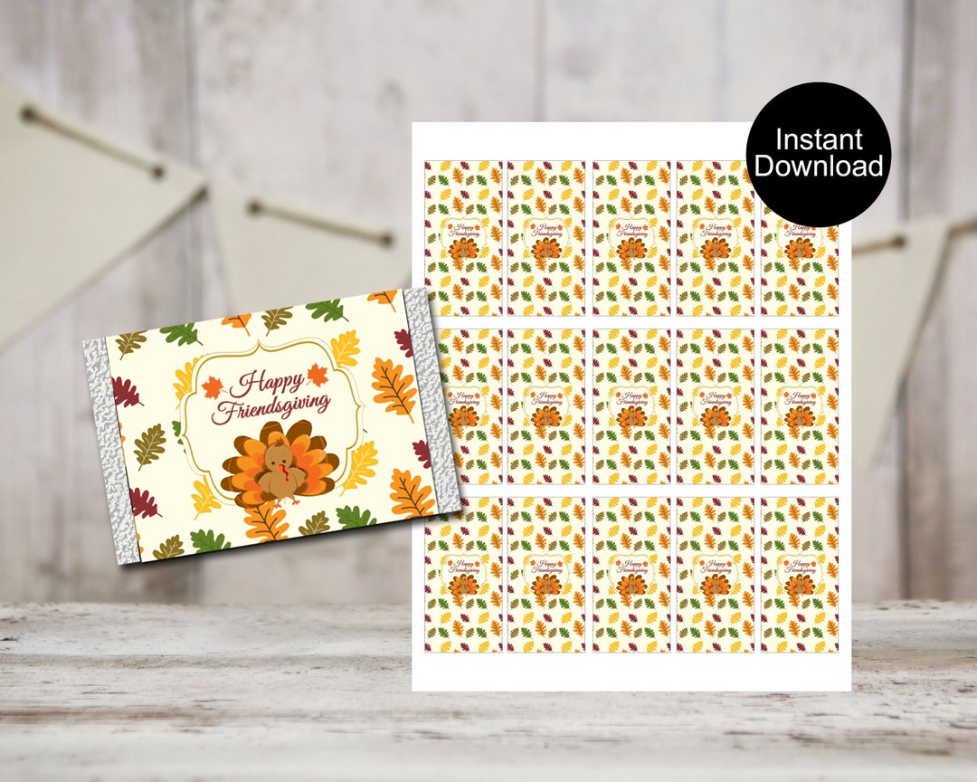 Friendsgiving Mini Candy Bar Wrappers, Thanksgiving Party Favors ...