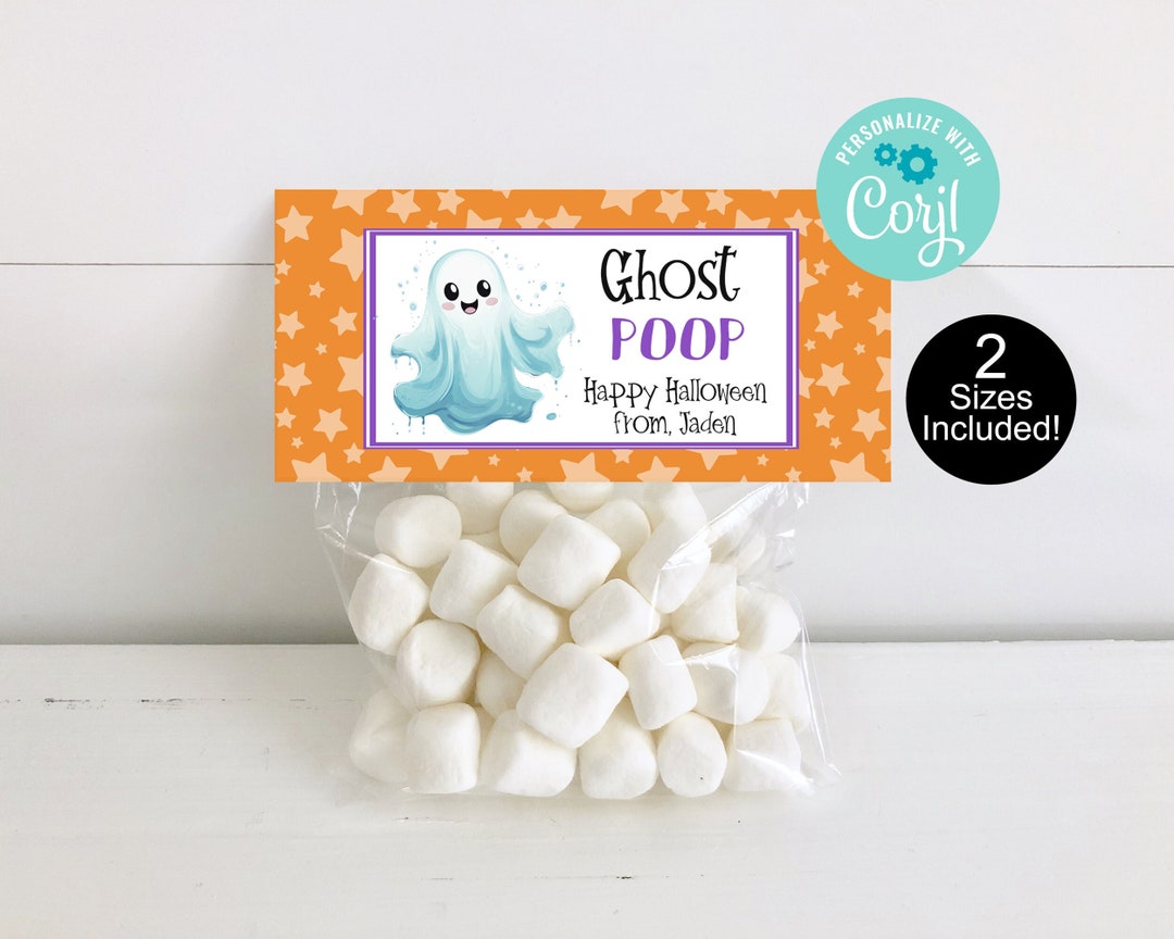 Halloween Bag Toppers, Ghost Poop, Treat Bag Favors, Favors for Guests ...