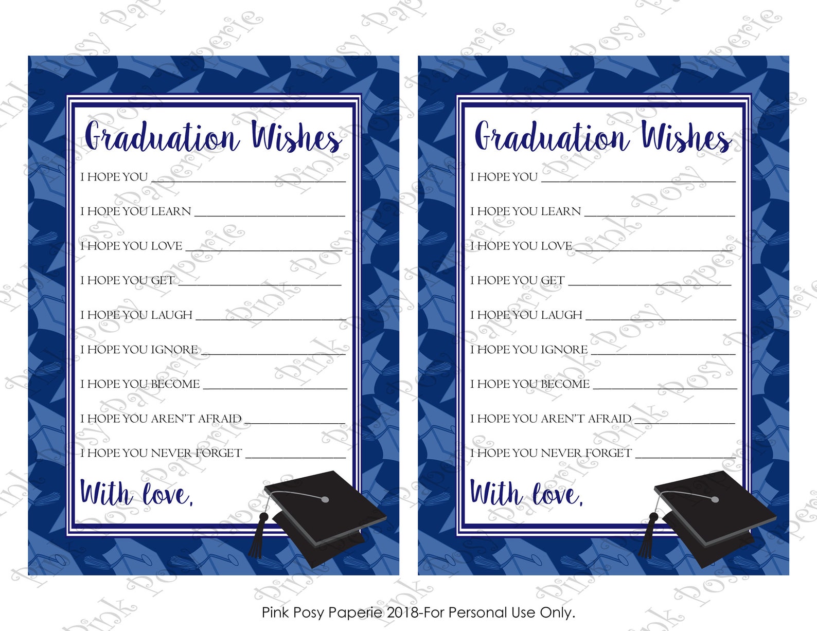 Navy Blue Graduation Wishes Graduation Wishes Cards Advice - Etsy