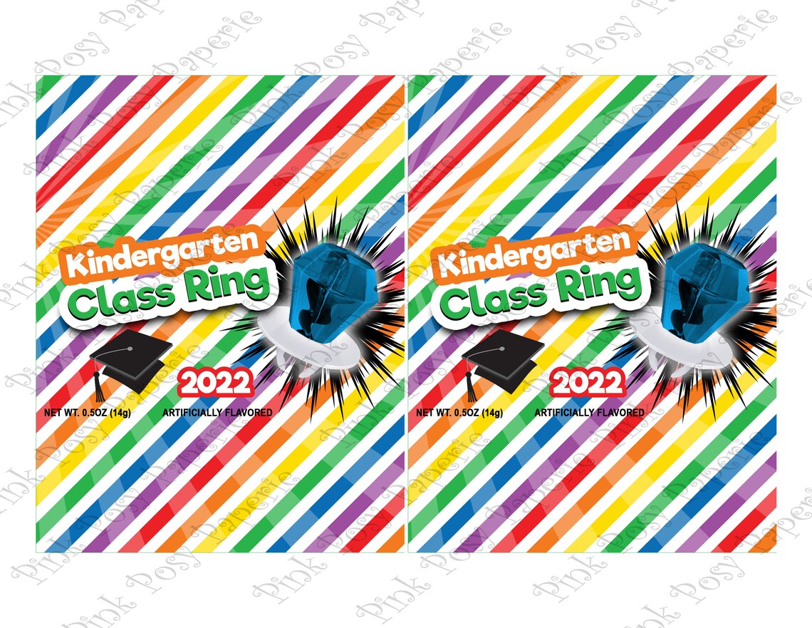 Editable Kindergarten Class Ring Treats Grad Party Treats | Etsy