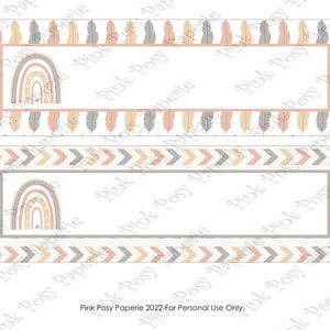 Editable Desk Name Plates Rainbow Desk Name Tag Boho Labels - Etsy