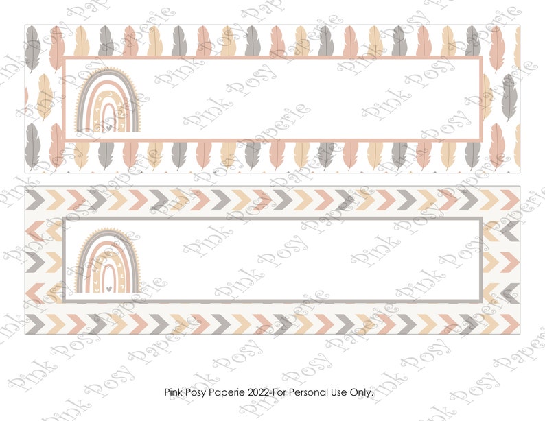 Editable Desk Name Plates Rainbow Desk Name Tag Boho Labels - Etsy