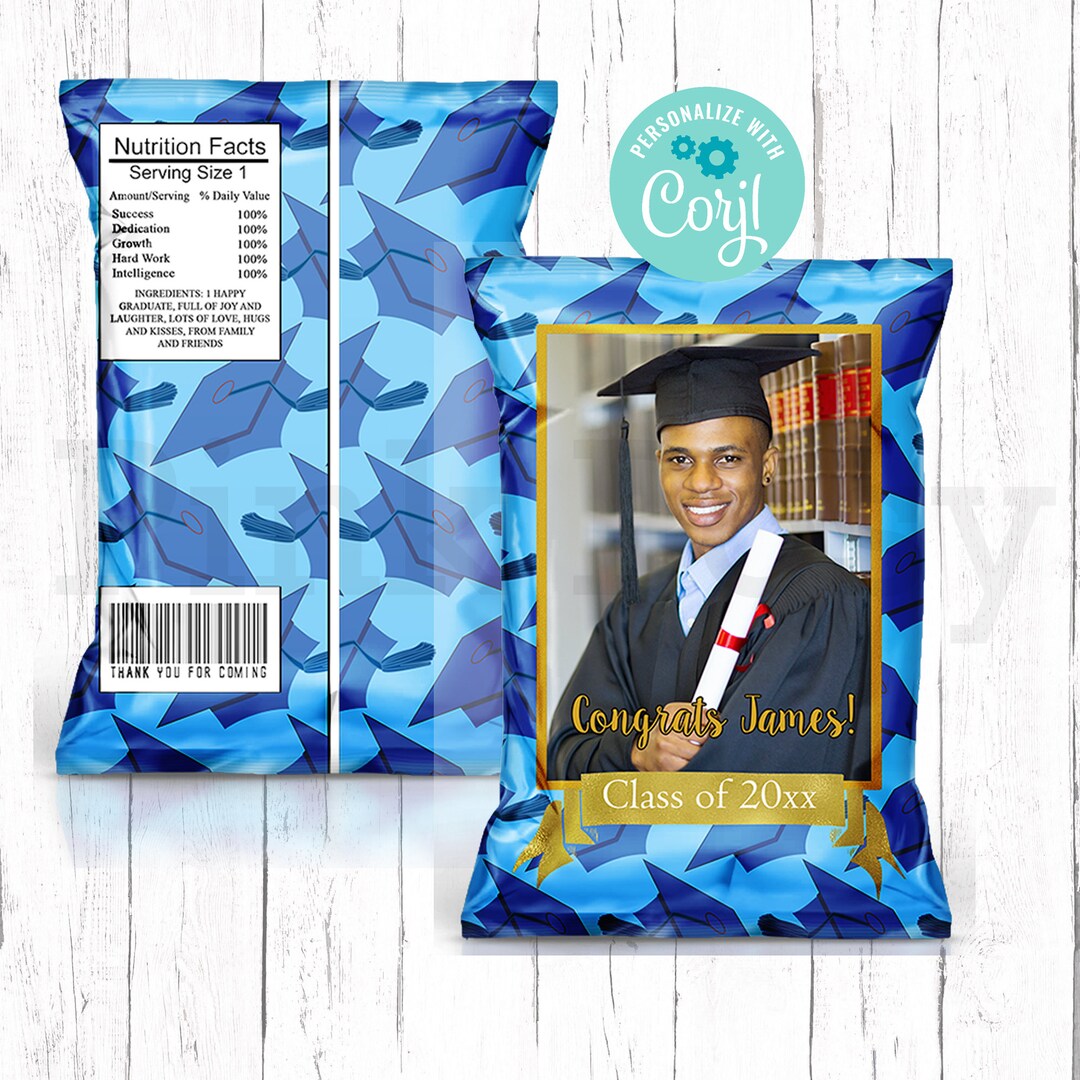 Graduation Chip Bag, Editable Photo Chip Bag, Graduation Treats, Class ...