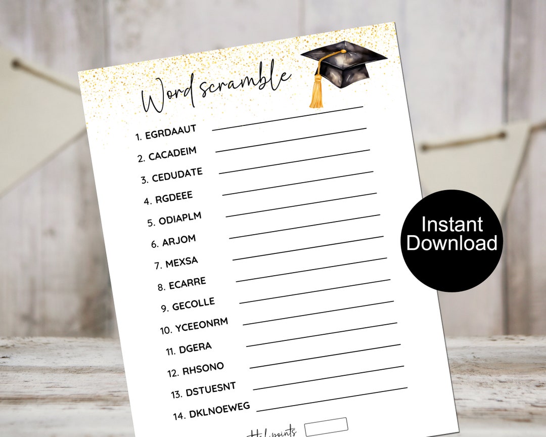 Graduation Game, Word Scramble Game, Class of 2024, Graduate Quiz ...