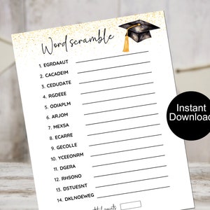 Graduation Game, Word Scramble Game, Class of 2024, Graduate Quiz ...